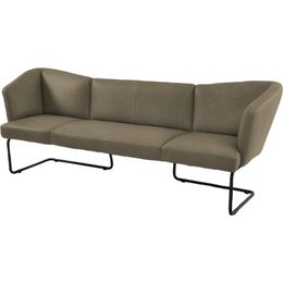 K+w Komfort & Wohnen K+W Komfort & Wohnen Polsterbank &raquo;Mikkado Tube&laquo; in abgerundeter Form, Rundrohrkufe lang, in 2 Breiten 192 oder 242 cm gr&uuml;n Holzwerkstoff, Metall B/H/T