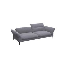 FLEXLUX 3-Sitzer &raquo;Salino, Funktionssofa, Relaxsofa&laquo; Sofa mit Arm- und Kopfteil-Verstellungen, Kaltschaum & Stahl-Wellen grau 100% Polyester B/H/T: 