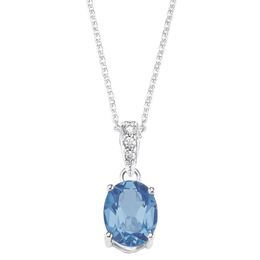 Amor Damen Kette mit Anh&auml;nger &raquo;2022073&laquo; mit Spinell (synth.), Zirkonia (synth.) blau Silber 925 (Sterlingsilber), L: 45