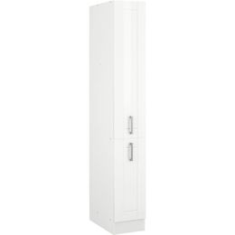 KOCHSTATION Apothekerschrank &raquo;KS-Tinnum&laquo; 30 cm breit, 200 cm hoch, Metallgriffe, MDF Fronten, Ausz&uuml;ge wei&szlig; Holzwerkstoff wei&szlig;, B/H/T: 30cm x 200cm x 