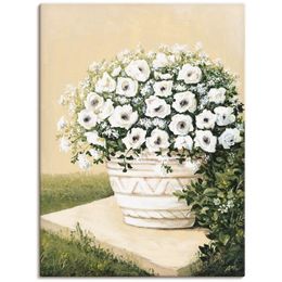 Artland Leinwandbild &raquo;Blumentopf II&laquo; Blumen 1 Stk. tlg. auf Holzrahmen gespannt beige Leinwand B/H/T: 45cm x 60cm, Leinwandbild Blumen, 1 Stk.