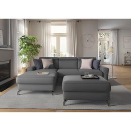 Sit & More sit&more Ecksofa &raquo;Scarlett L-Form&laquo; inklusive Kopfteilverstellung, optional Schlaffunktion & Bettkasten grau B/H/T: 258cm x 172cm, Luxus-Microfaser 