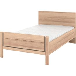 Musterring Holzbett &raquo;Sorrent, Bettgestell, Bettrahmen, teilmassiv Eiche&laquo; Eiche teilmassiv, Liegeh&ouml;henverstellung, Stollenfu&szlig;teil braun L&auml;nge B: 200cm x 120cm