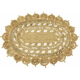 CarpetFine Sisalteppich &raquo;Juteteppich Cate&laquo; rechteckig 13 mm H&ouml;he nat&uuml;rliches Pflanzenmaterial von Hand gewebt, Boho Style beige Jute B : 120cm 1 Stk.,