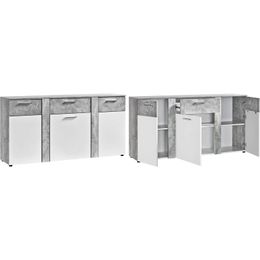Procontour Kommode &raquo;Trenti&laquo; H&ouml;he 81 cm, mit variabel verstellbaren Einlegeb&ouml;den grau B/H/T: 155cm x 81cm x 40cm
