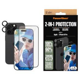 PanzerGlass Displayschutzglas &raquo;2-in-1 Protection, Glass, Lens Protector&laquo; f&uuml;r Apple iPhone 16 Pro Displayschutzfolie, Schutzfolie, Bildschirmschutz, 