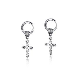 Firetti Damen Paar Creolen &raquo;Schmuck Geschenk Kreuz&laquo; Einh&auml;nger abnehmbar silber 17mm, Edelstahl