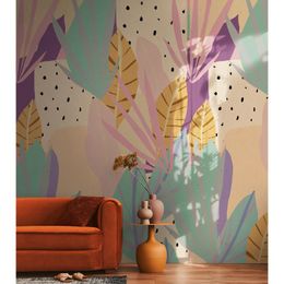 Livingwalls living walls Vliestapete &raquo;Karierte Tapete Wasserfarben Bunt & kreativ Vlies&laquo; matt glatt rosa Vlies B/L: 0,53m x 10,05m, Rollen: 1