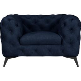 Home Affaire Chesterfield-Sessel &raquo;Glynis Sessel&laquo; aufw&auml;ndige Knopfheftung, moderne Chesterfield Optik, Fu&szlig;farbe w&auml;hlbar blau Struktur (100% Polyester);