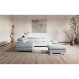 COTTA Ecksofa &raquo;Enterprise L-Form, B: 277 cm&laquo; Arm- & Kopfteilverstellung, optional Schlaffunktion grau Softlux -Kunstleder;Luxus-Kunstleder B/H/T: 