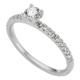 Firetti Damen Goldring &raquo;Schmuck Geschenk Gold 333 Vorsteckring Verlobung Solit&auml;r Lab Grown&laquo; mit Brillanten 16, 0,47 VS = sehr kleine Einschl&uuml;sse, 
