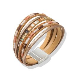 Firetti Armband &raquo;Schmuck Geschenk Edelstahl Leder Armschmuck Armkette&laquo; Made in Germany braun 19,5cm, Acryl Edelstahl Leder Textil
