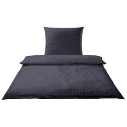 Elegante Bettw&auml;sche &raquo;Chelsea&laquo; 2 Stk. gewebter Seersucker grau Seersucker, Obermaterial: 100% Baumwolle B/L: 155cm x 220cm, 1 Stk., 1 Stk., Seersucker, B/L: 