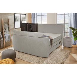 Jockenh&ouml;fer Boxspringbett &raquo;Bel Air erh&auml;ltlich in der Gr&ouml;&szlig;e 180x200cm&laquo; mit versenkbarem TV-Lift und Fernbedienung, Bettkasten/Stauraum grau Bezug Bett: Microfaser 