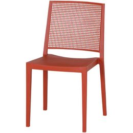 siena GARDEN Gartensessel &raquo;Square 2er Set Stapelstuhl brick&laquo; Set, 2 Stk. tlg. Gestell, Polypropylen/Glasfaser B/H/T: 46cm x 81cm x 56cm