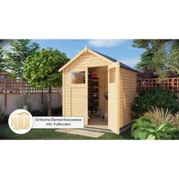 Konifera Gartenhaus &raquo;Sylt 2&laquo; Inklusive Fussboden beige Massivholz Fu&szlig;boden im Gartenhaus, ohne Dacheindeckung
