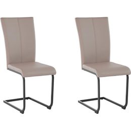OTTO home Freischwinger &raquo;Oliver&laquo; () 2 Stk.Stuhl belastbar bis 120 Kg grau Obermaterial: 100% Kunstleder B/H/T: 43cm x 98cm x 55cm, 2 Stk., Kunstleder 