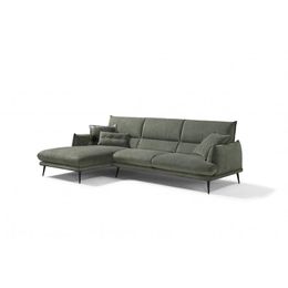 Egoitaliano Ecksofa &raquo;FUNNY, hochwertiges & aktuelles Design, bequeme R&uuml;ckenlehne, L-Form&laquo; hochwertiger Sitzkomfort, L-Form gr&uuml;n 100% Polyester B/H/T: 265cm x 90cm