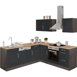 KOCHSTATION Winkelk&uuml;che &raquo;KS-Stockholm &ndash; K&uuml;che mit hochwertiger und detailreicher Landhausfront&laquo; Stellbreite 220x220 cm, wahlweise mit E-Ger&auml;ten, MDF-