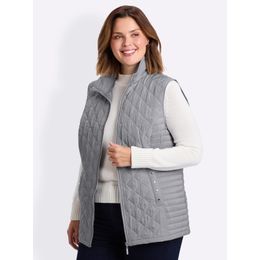 sheego Gro&szlig;e Gr&ouml;&szlig;en Steppweste mit Zierpl&auml;ttchen an den Taschen, steingrau, Gr&ouml;&szlig;e 46 - Damen