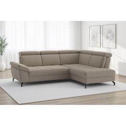 Sit & More sit&more Ecksofa &raquo;Vanity; L-Form, B. 254 cm&laquo; Inkl.Sitz-,Kopf-und Armteilverstellung 100% Polyester B/H/T: 254cm x 84cm x 197cm, Cord, Ottomane rechts,