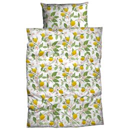 CASATEX Bettw&auml;sche &raquo;Lemon&laquo; 2 Stk. kr&auml;ftig sonnige Farben, tolles Design mit Zitronen gelb Satin, Obermaterial: 100% Baumwolle B/L: 135cm x 200cm, 1 