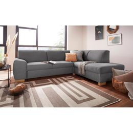 DOMO collection Ecksofa &raquo;Incanto kubische Formensprache, komfortabel, L-Form&laquo; wahlweise mit Bettfunktion grau B/H/T: 260cm x 81cm x 195cm, 