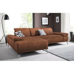 OTTO home Ecksofa &raquo;Caluna&laquo; Inkl.Sitztiefenverstellung, wahlweise mit Kopf- und Armteilverstellung braun Flachgewebe Mura: (100% Polyester);Luxus-