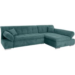 DOMO collection Ecksofa &raquo;MONA 297x173 cm, modern und komfortabel&laquo; whlw. mit Bettfunktion, L-Form blau Struktur fein 100% Polyester;Chenilleoptik 100% 