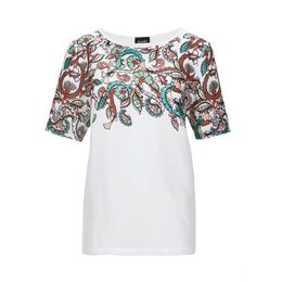 GOLDNER T-Shirt Damen Gr&ouml;&szlig;e M t&uuml;rkis / braun / orange / wei&szlig;