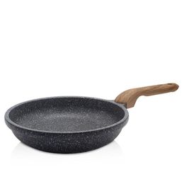 Kr&uuml;ger Bratpfanne &raquo;Aluguss Pfanne flach Texas&laquo; Aluminiumguss 1 Stk. tlg. f&uuml;r Induktions-Kochfelder geeignet grau &Oslash; 28cm + H&ouml;he 6cm
