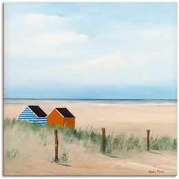 Artland Wandbild &raquo;Sonniger Morgen V&laquo; Strand 1 Stk. tlg. als Leinwandbild, Poster in verschied. Gr&ouml;&szlig;en blau Leinwand B/H/T: 50cm x 50cm, Leinwandbild Strand 