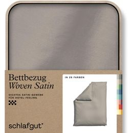 Schlafgut Bettbezug &raquo;Woven Satin&laquo; besonders dicht gewebt, Mix & Match: passender Kissenbezug erh&auml;ltlich beige Mako-Satin, Obermaterial: 100% Baumwolle B/L: 