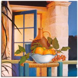 Artland Leinwandbild &raquo;Stillleben mit Orangen&laquo; Arrangements 1 Stk. tlg. auf Holzrahmen gespannt orange Leinwand B/H/T: 40cm x 40cm, Leinwandbild Arrangements 
