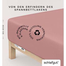 Schlafgut Spannbettlaken &raquo;PURE BOXSPRING Bio-Baumwolle mit Elasthan, 170 g/m&sup2;, Bettlaken&laquo; PREMIUM Boxspringbett Laken bis 40 cm H&ouml;he, dehnbar blickdicht, straff