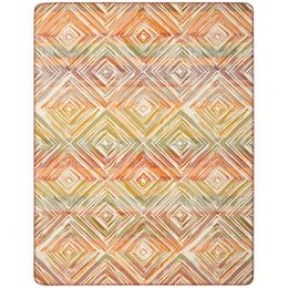 Biederlack Wohndecke &raquo;Wohndecke Sunset Diamonds&laquo; extravagantes Rautendessin mit Zierstich Baumwolle, Polyacryl, Polyester B/L: 150cm x 200cm