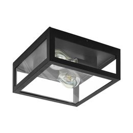 Eglo Deckenleuchte &raquo;AMEZOLA Deckenlampe, Stahl und Glas, E27, IP44, Badezimmerlampe, Lampe&laquo; E27 1 Stk. Wand-/Deckenleuchte, L29 x H29 x AL13 cm, 