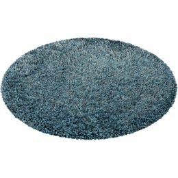 Esprit Hochflor-Teppich &raquo;Cosy Glamour 2.0&laquo; rund 40 mm H&ouml;he Langflor, Shaggy, weicher Teppich, Wohnzimmer blau Polypropylen (PP) B : 67cm &Oslash; 67cm 1 Stk., 40mm,