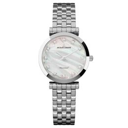 Jacques Lemans Damen Quarzuhr &raquo;Milano Diamond&laquo; Armbanduhr, Damenuhr, Edelstahlarmband, Lab Grown silber Einheitsgr&ouml;&szlig;e