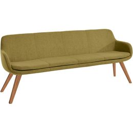 Musterring Essbank &raquo;Tavia&laquo; Stativgestell Wildeiche massiv ge&ouml;lt, Breite 180, 200 oder 220 cm gr&uuml;n 100% PES B/H/T: 220cm x 87cm x 66cm, Flachgewebe