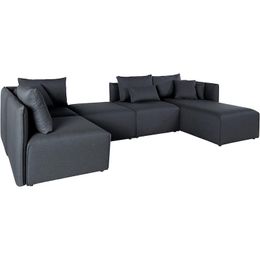 OTTO home Wohnlandschaft &raquo;N&ouml;re U-Form&laquo; 5 Teile, in vielen Bezugsqualit&auml;ten und Farben s. auch "N&ouml;re" grau Struktur fein (100% Polyester);Struktur (100