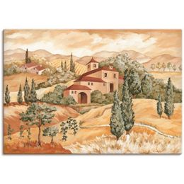 Artland Leinwandbild &raquo;Landschaft IV&laquo; Europa 1 Stk. tlg. auf Holzrahmen gespannt beige B/H/T: 70cm x 50cm, Leinwandbild Europa, 1 Stk.