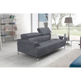 Egoitaliano 2,5-Sitzer &raquo;Soul, Design und Sitzkomfort auf hohem Niveau, tolle Details&laquo; inkl. Kopfteilverstellung f&uuml;r noch mehr Komfort, Designfu&szlig; blau Luxus-