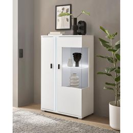 Home Affaire Vitrine &raquo;LONG ISLAND, Stauraumvitrine&laquo; 1 Stk. tlg. in moderner Trendfarbe,inklusive senkrechter Beleuchtung,Breite 80 cm wei&szlig; 