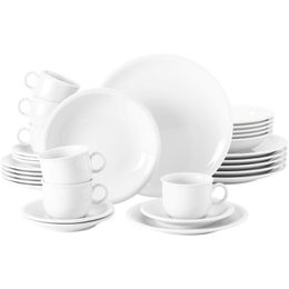 Seltmann Weiden Kombiservice &raquo;Geschirr-Set, Service Compact&laquo; Geschirr-Set, Teller, Tassen, Untertassen, 30 Teile, f&uuml;r 6 Personen wei&szlig; Porzellan 30 Stk.