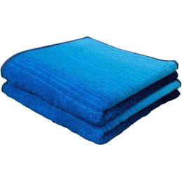 Dyckhoff Handt&uuml;cher &raquo;Colori&laquo; 2x Handt&uuml;cher, aus 100% Bio Baumwolle, 450 g/m&sup2; blau Walkfrottee, Obermaterial: 100% Baumwolle B/L: 50cmx100cm, 2 Stk., 