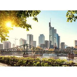 Livingwalls living walls Fototapete &raquo;Designwalls Frankfurt City&laquo; glatt Vlies, Wand, Schr&auml;ge, Decke bunt Vlies B/L: 3,5m x 2,55m