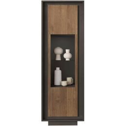 Home Affaire Vitrine &raquo;Sky, B/H 67/197 cm, Vitrinenschrank/Standvitrine/Glasvitrine, 1 T&uuml;r&laquo; Softclosing, Korpus & Front 22 mm stark, Rahmen-Optik braun