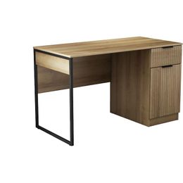 OTTO home Schreibtisch &raquo;Aspea&laquo; mit Schublade, ausreichend Stauraum, moderne Rillenoptik, B. 120 cm schwarz B/H/T: 120cm x 73cm x 60cm