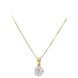 Firetti Damen Kette mit Anh&auml;nger &raquo;Schmuck Geschenk Gold 375 Halsschmuck Halskette Goldkette Venezianer&laquo; mit Kristallstein (synth.) gelb Gelbgold 375, 